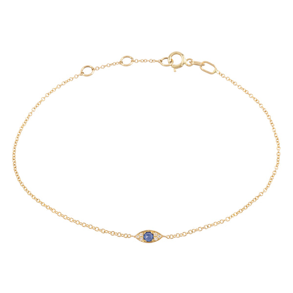 Blue mati bracelet sapphire & diamonds – eikosi dyo