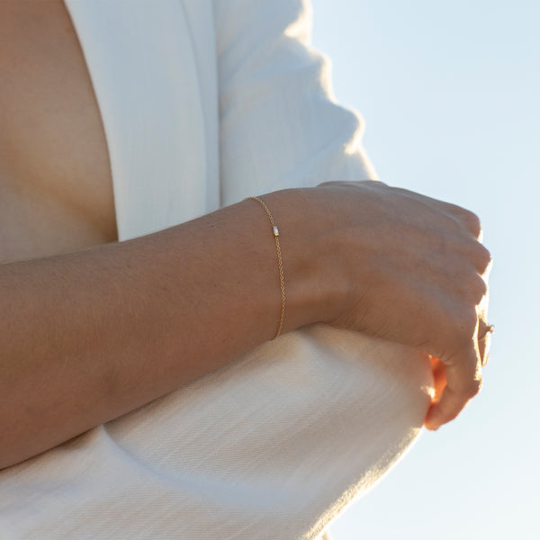 Eos bracelet baguette diamond and gold – eikosi dyo
